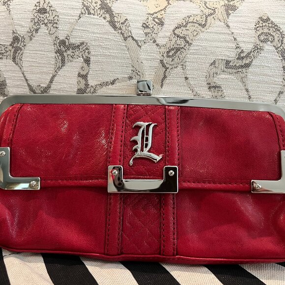 L.A.M.B. | Bags | Lamb By Gwen Stephani Red Leather Clutch Silver Hardware | Poshmark